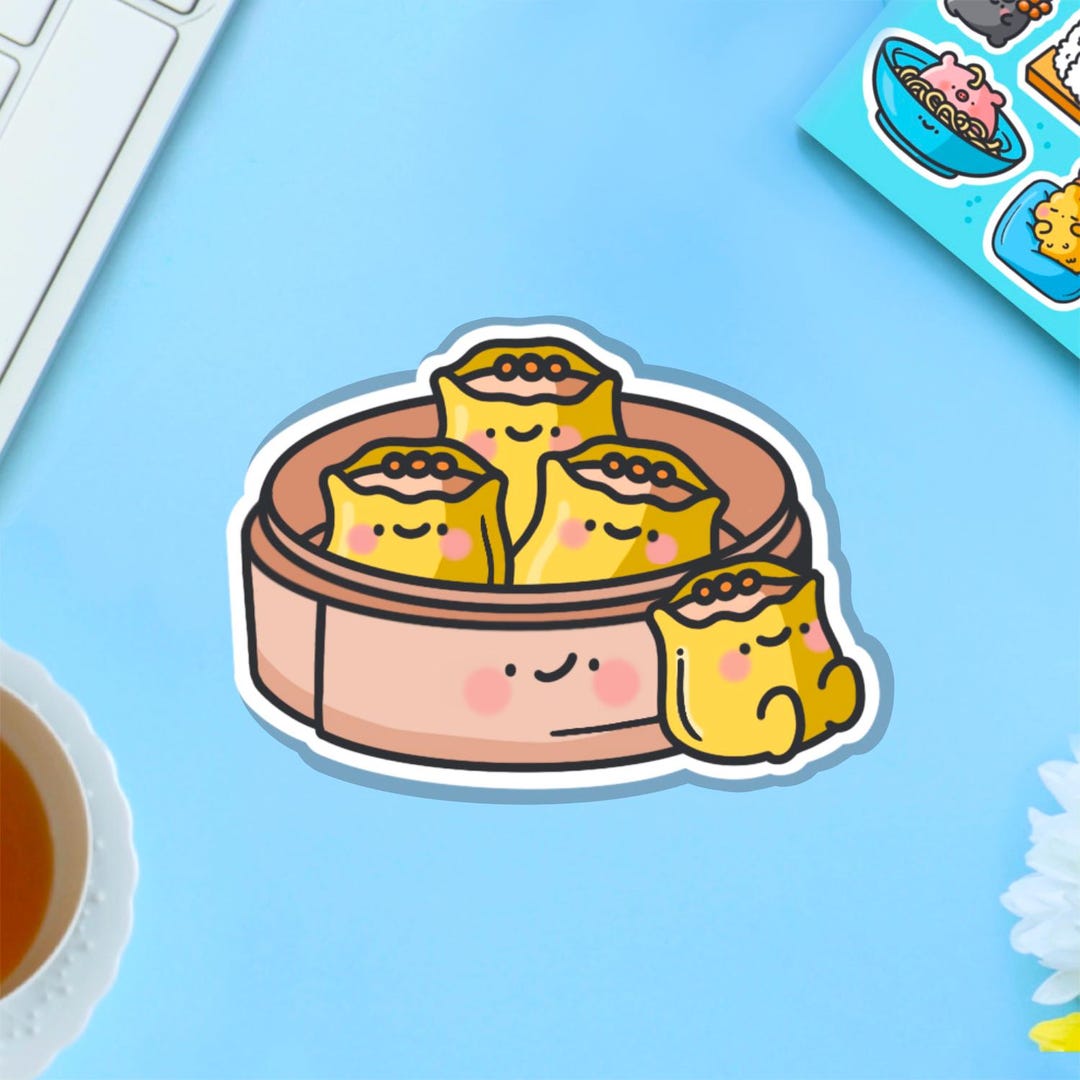 Siu Mai Vinyl Sticker | Kawaii Dim Sum Dumplings Stickers | Cute Vinyl ...