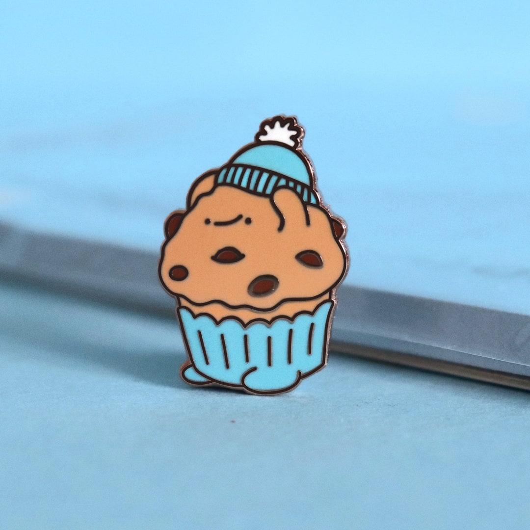 Muffin Enamel Pin | Kawaii Cake Pin | Rose Gold Pin | Hard Enamel Pin ...