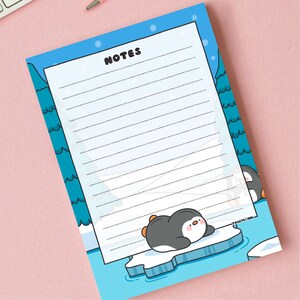 Penguin Notepad, Cute A6 Notepad, Kawaii Design Tear Away to Do List ...