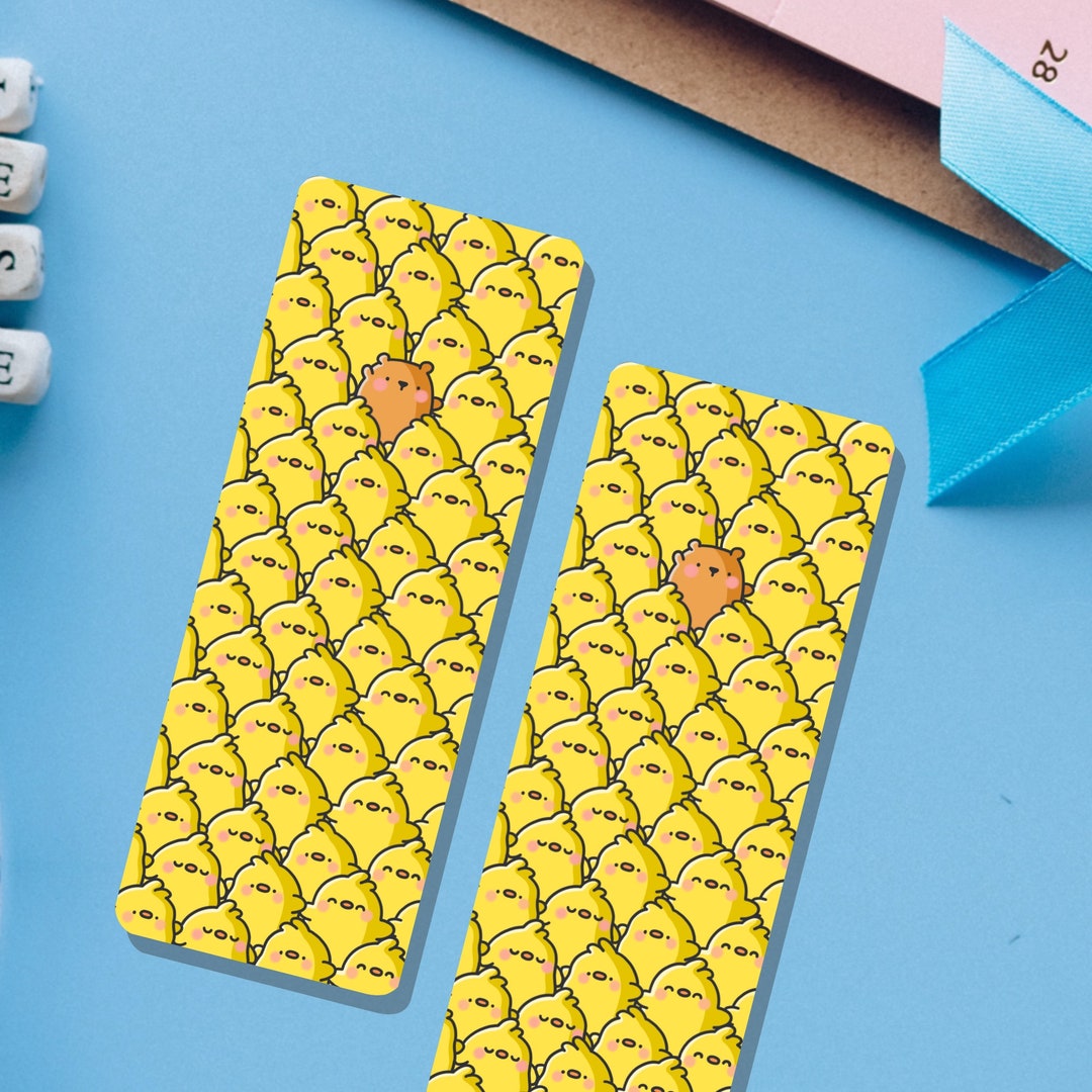 Chick Print Bookmark Kawaii Chick Bookmark Velvet Stationery, Cute ...