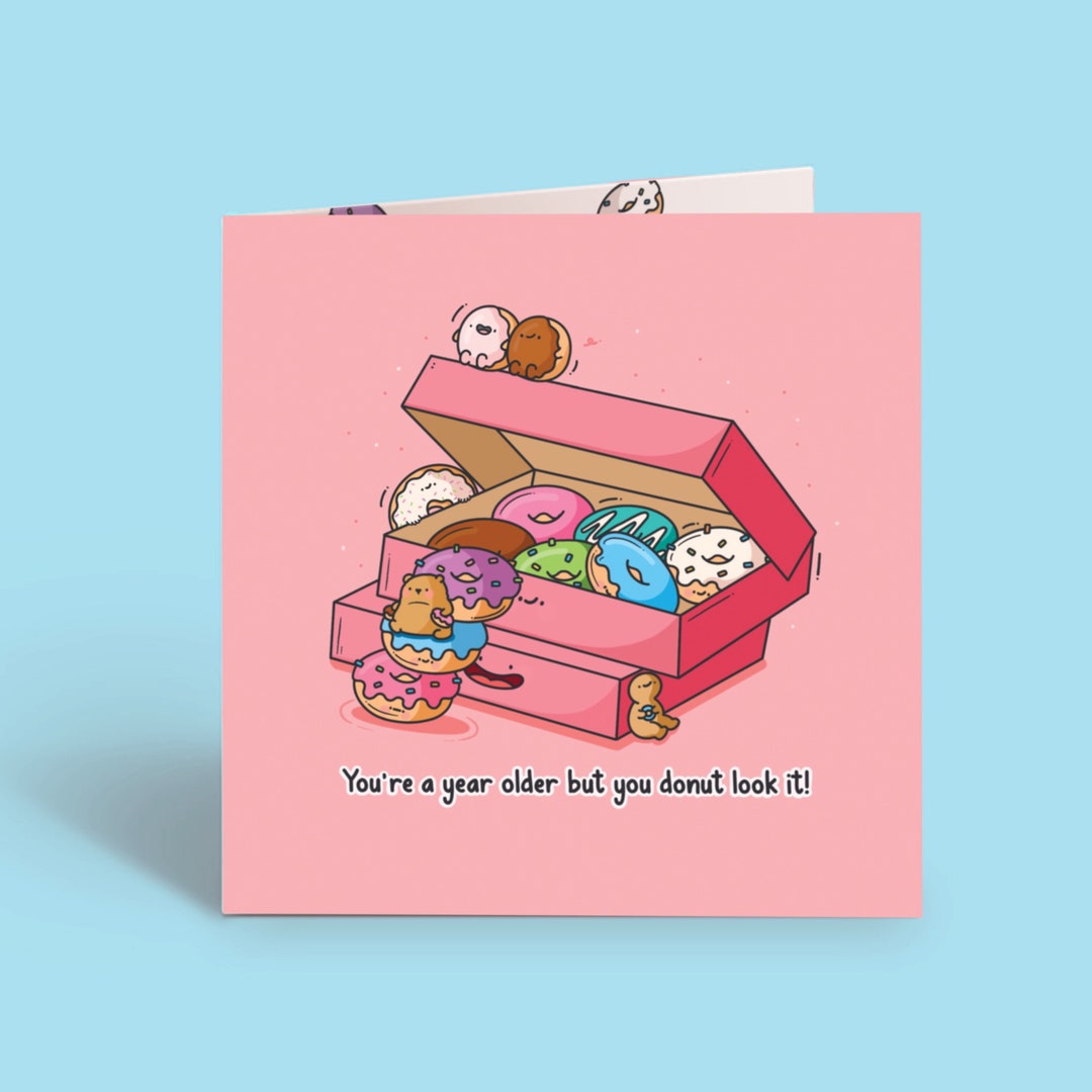 Donut Birthday Card | Cute Card, Dessert Cards for Her, Cards for Him ...