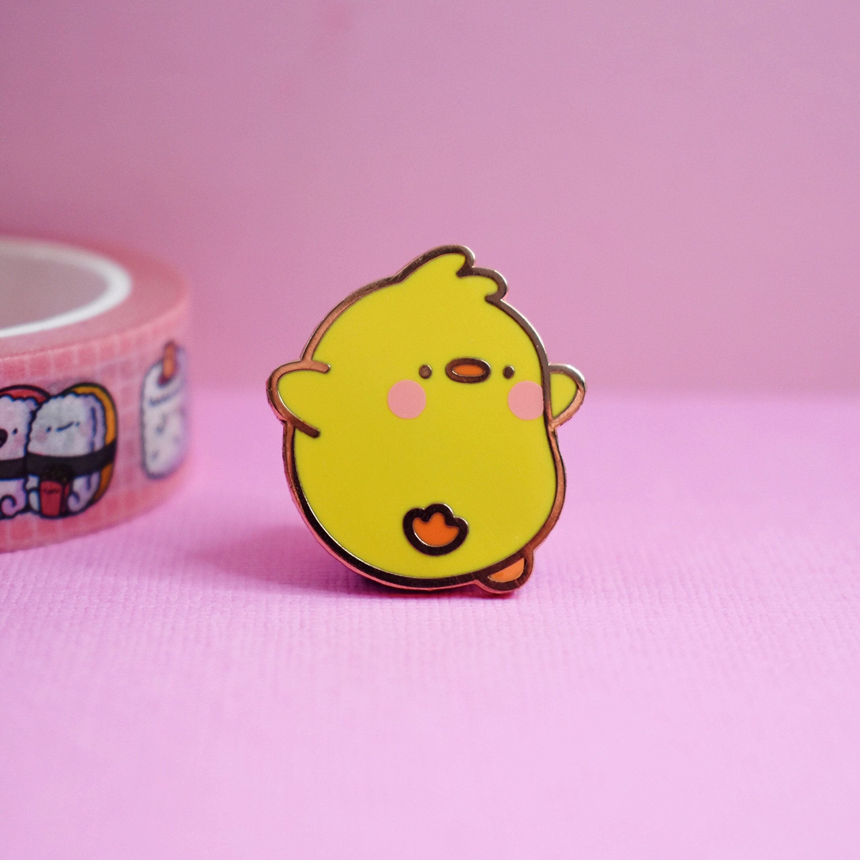 Cute Chick Enamel Pin Kawaii Chicken Pin Animals Rose - Etsy