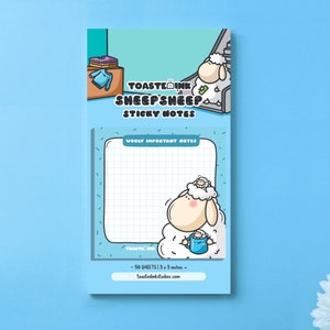 Sheep Sticky Notes, Mini Grid, Kawaii Design Sticky Notes Cute Memo Pad ...