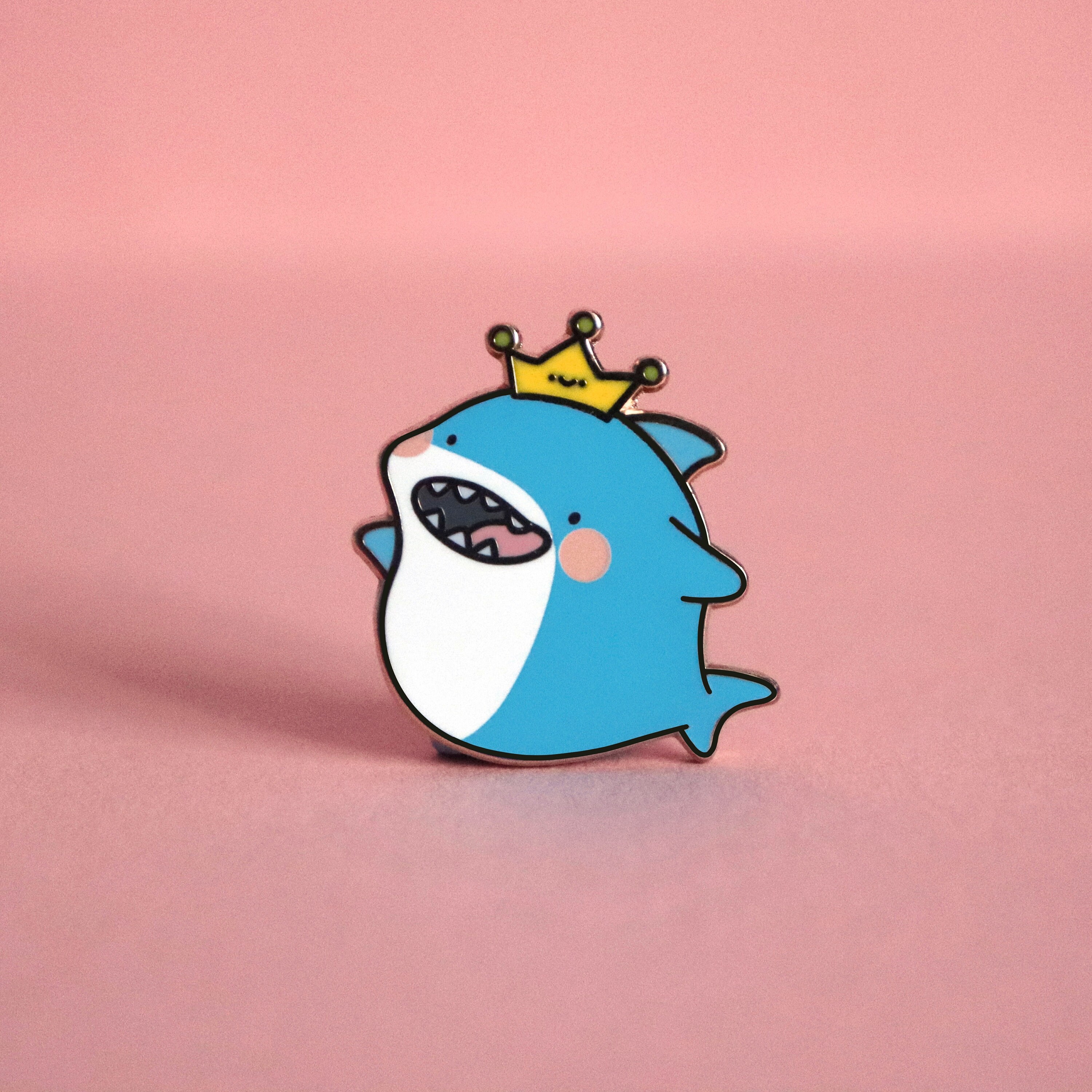 Shark Enamel Pin | Kawaii Shark Pin | Rose Gold Shark | Hard Enamel Pin ...