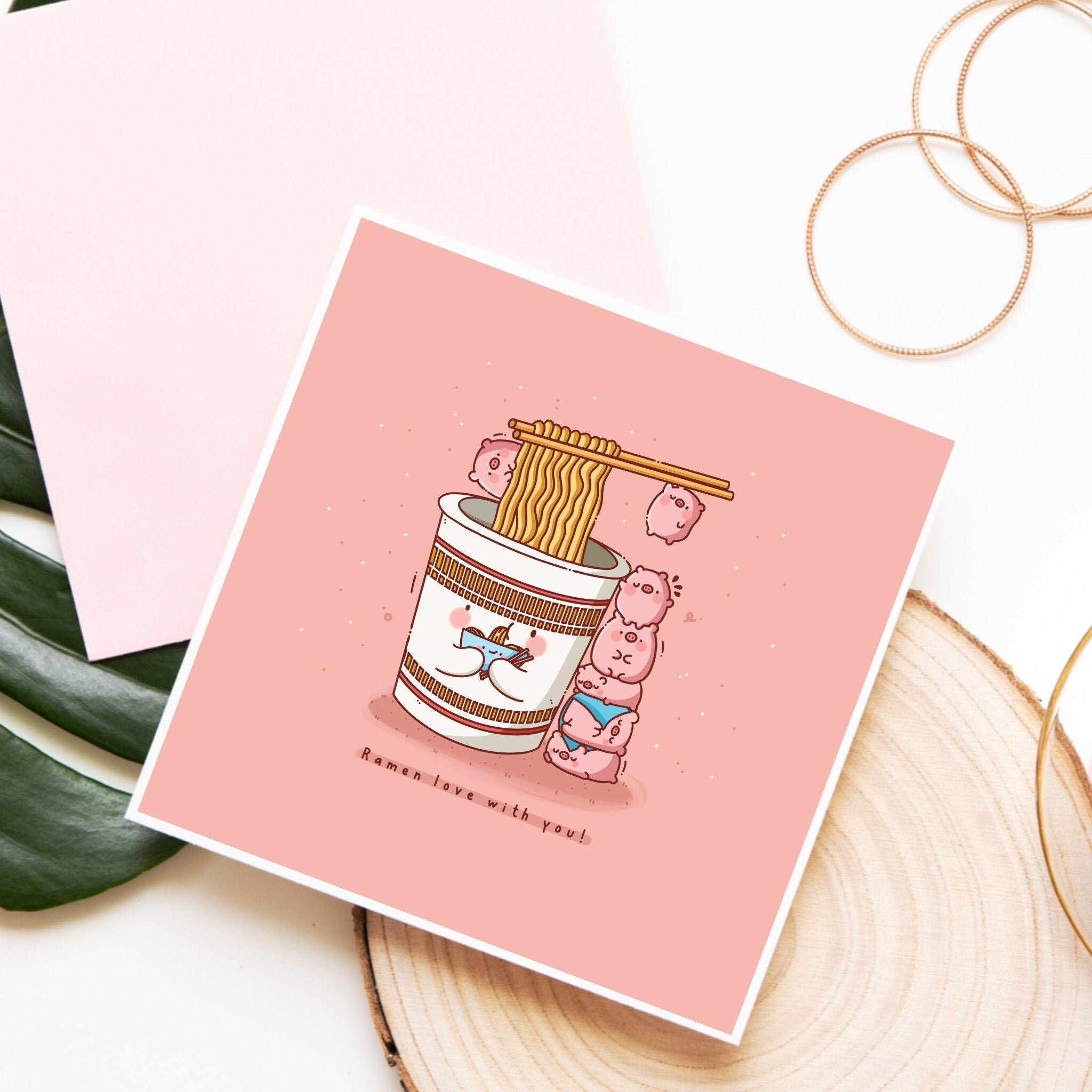 Cute Ramen Greetings card Kawaii Noodles Card Cup Noodles | Etsy