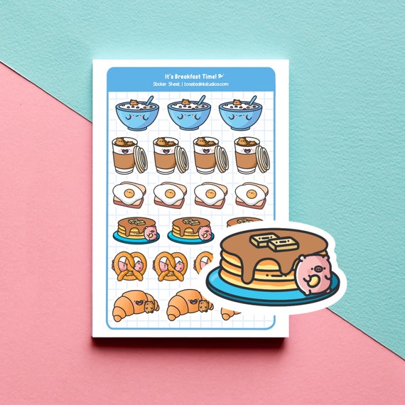 Craft Supplies & Tools Card Making & Stationery Breakfast Stickers Cute ...