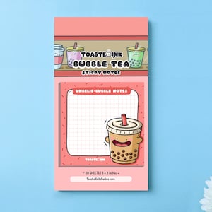 Bubble Tea Sticky Notes, Boba Kawaii Design Sticky Notes | Cute Memo ...