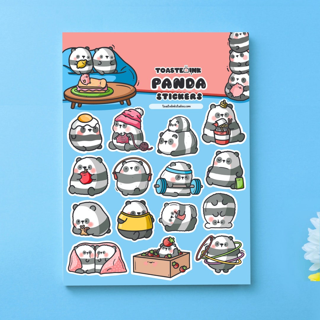 Panda Sticker Sheet Cute Panda Bear Stickers Kawaii Stickers Bullet ...