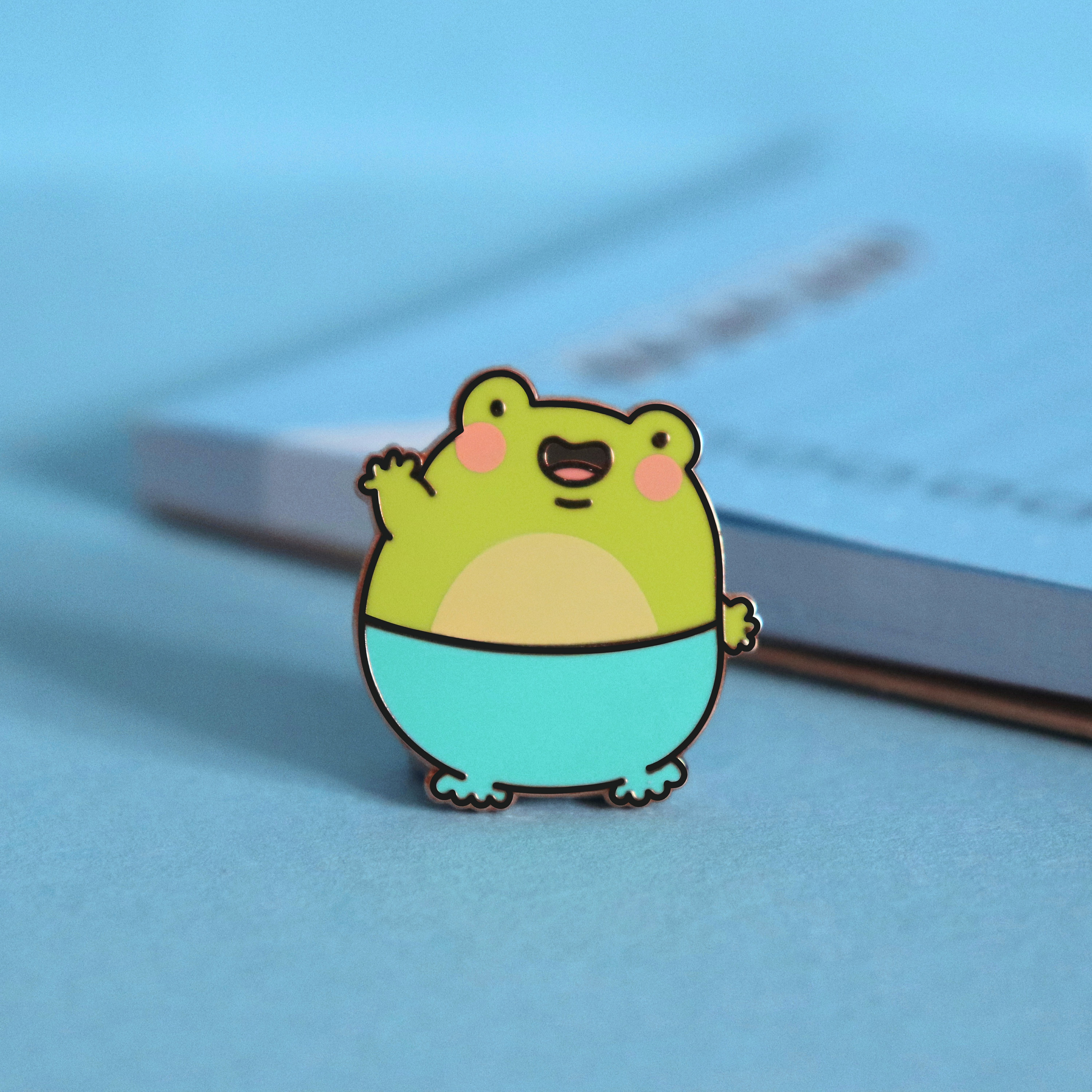 Frog Enamel Pin | Kawaii Animal Pin | Rose Gold Frog | Hard Enamel Pin ...