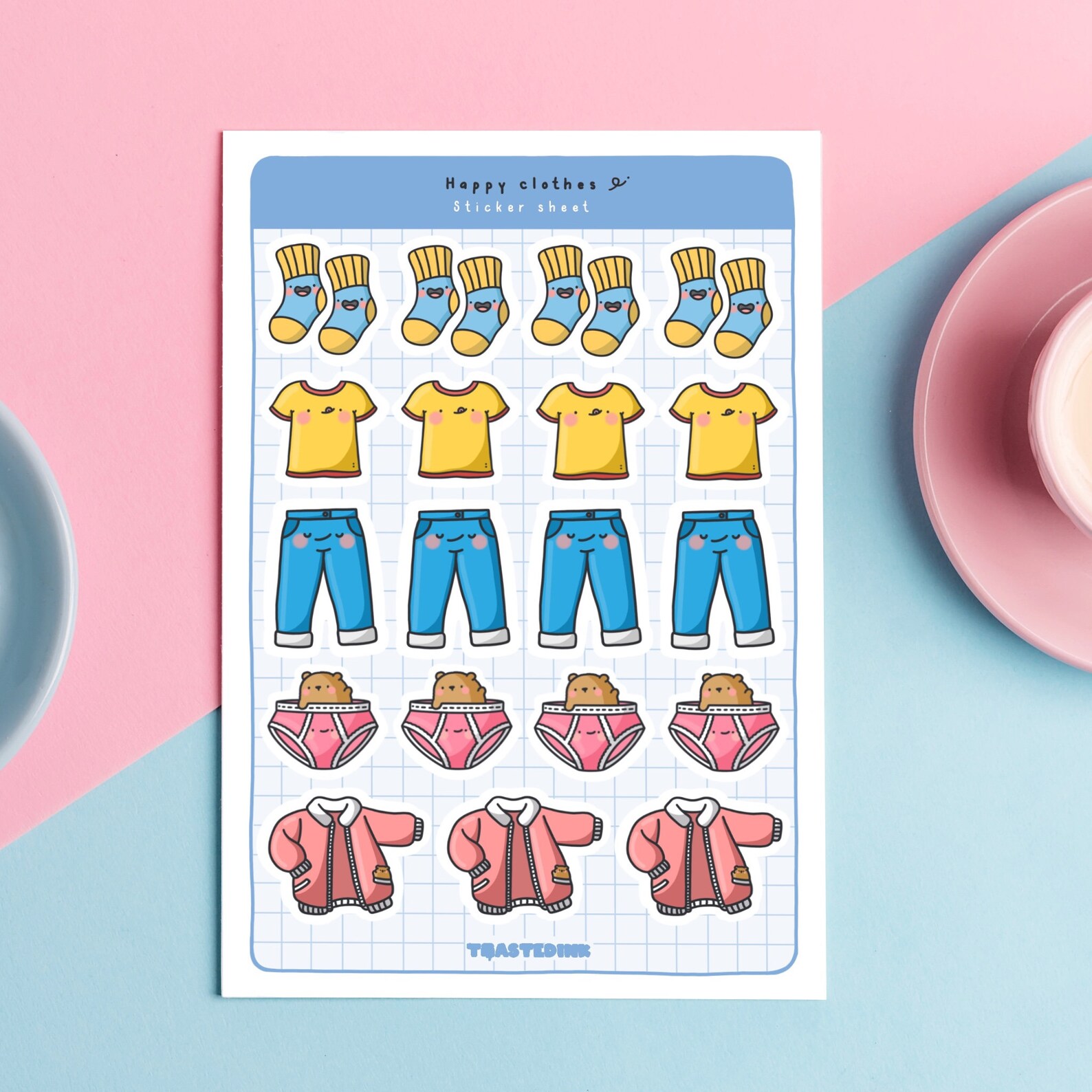 Cute Clothes Sticker Sheets Kawaii clothing Planner | Etsy