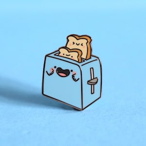 Toaster Enamel Pin | Kawaii Cute Toast Pin | Rose Gold Baked Beans ...