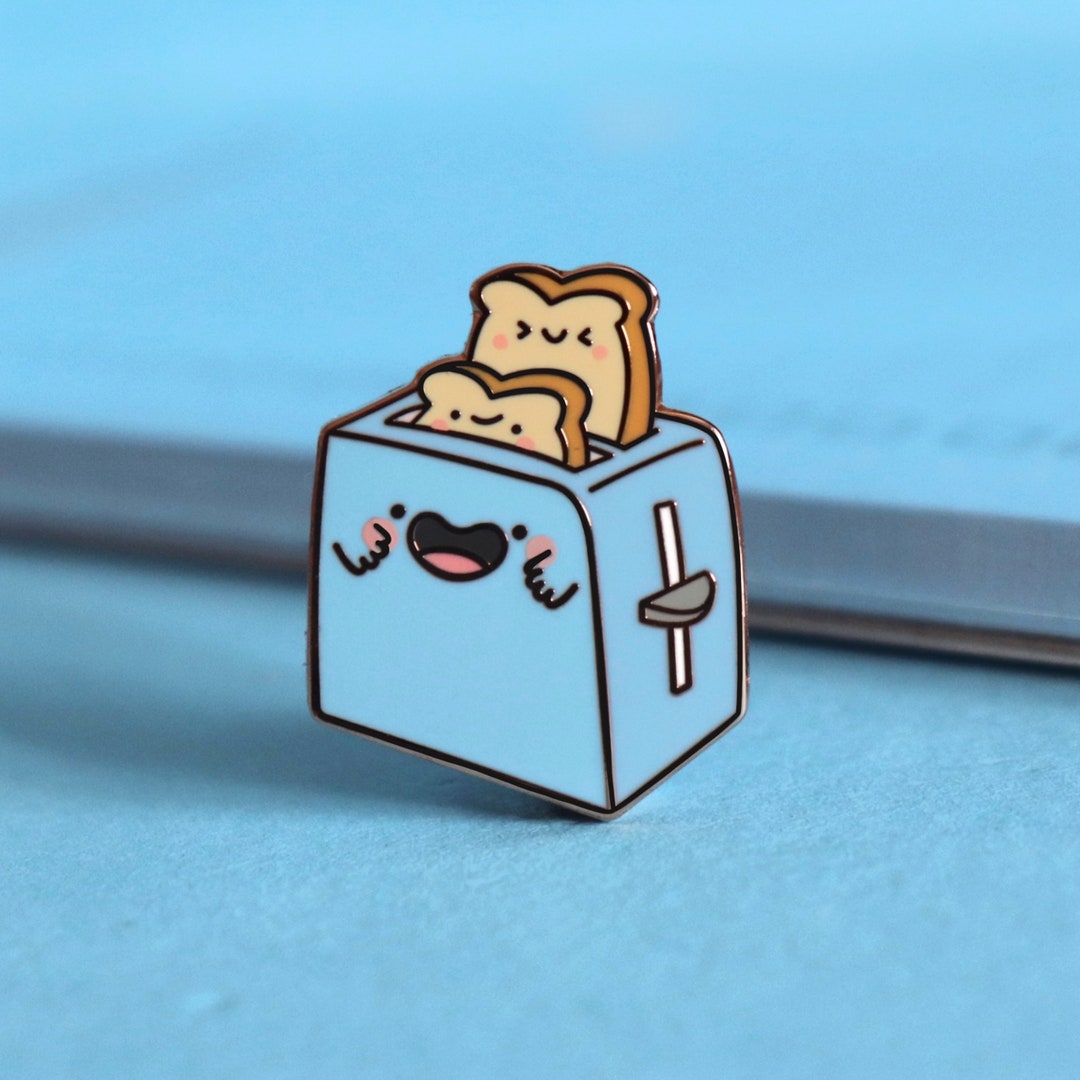 Toaster Enamel Pin | Kawaii Cute Toast Pin | Rose Gold Baked Beans ...
