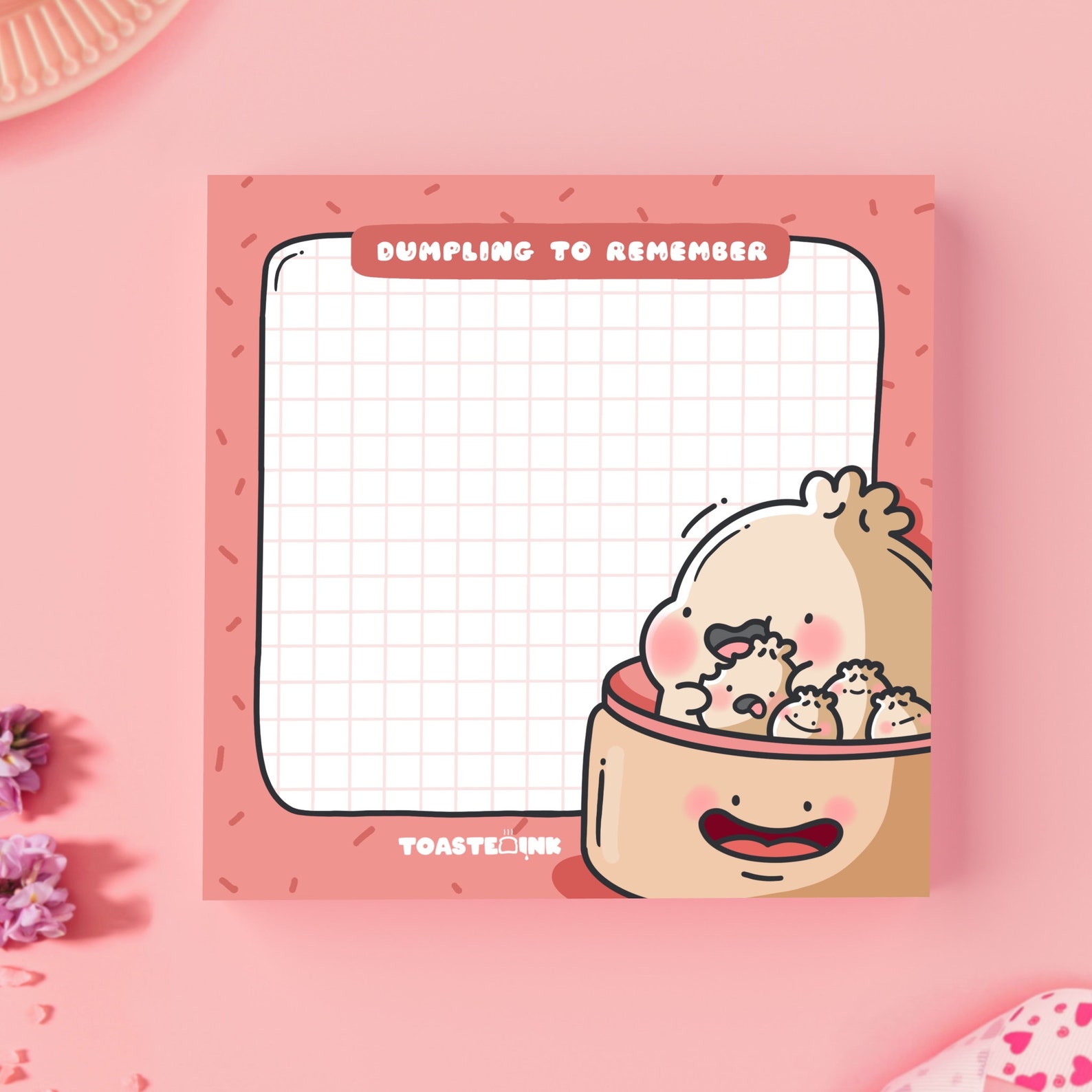 Dumpling Sticky Notes, Grid Kawaii Dim Sum Sticky Notes Cute Memo Pad ...