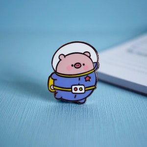 Cute Space Pig Enamel Pin Kawaii Pig Pin Cute Animals Rose Gold Pig ...