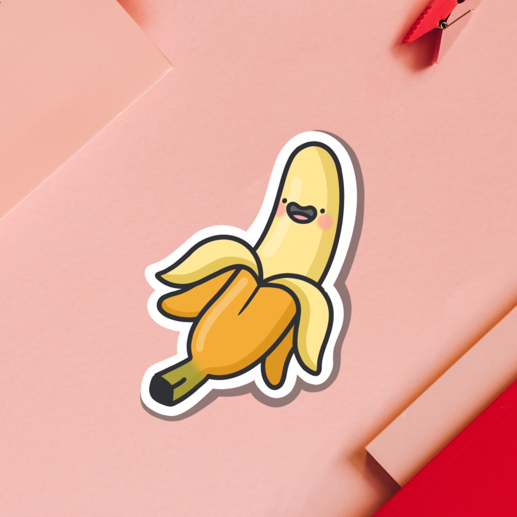 Cute Banana Vinyl Sticker Kawaii Stickers Banana Stickers - Etsy UK