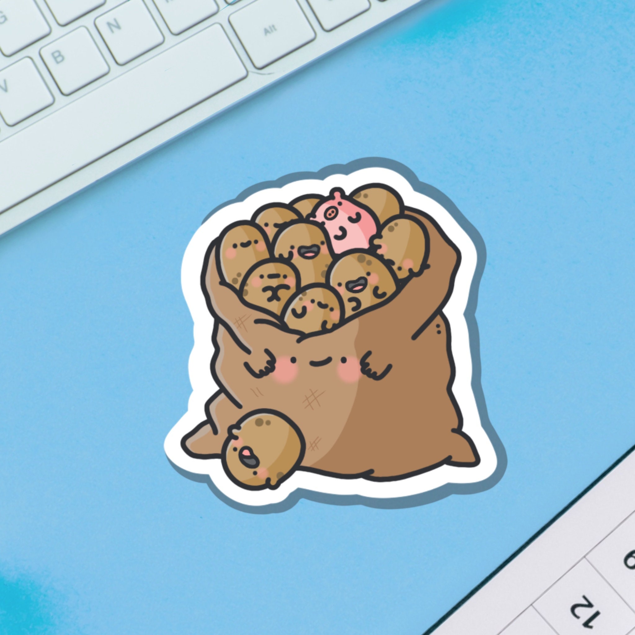 Cute Bag of Potatoes Vinyl Sticker Kawaii Potato Stickers - Etsy