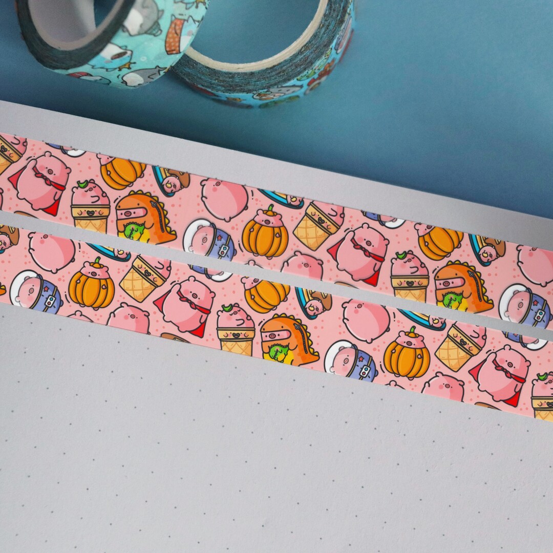 Pig Washi Tape | Kawaii Stationery | Cute Washi Tape, Pig Paper Tape ...