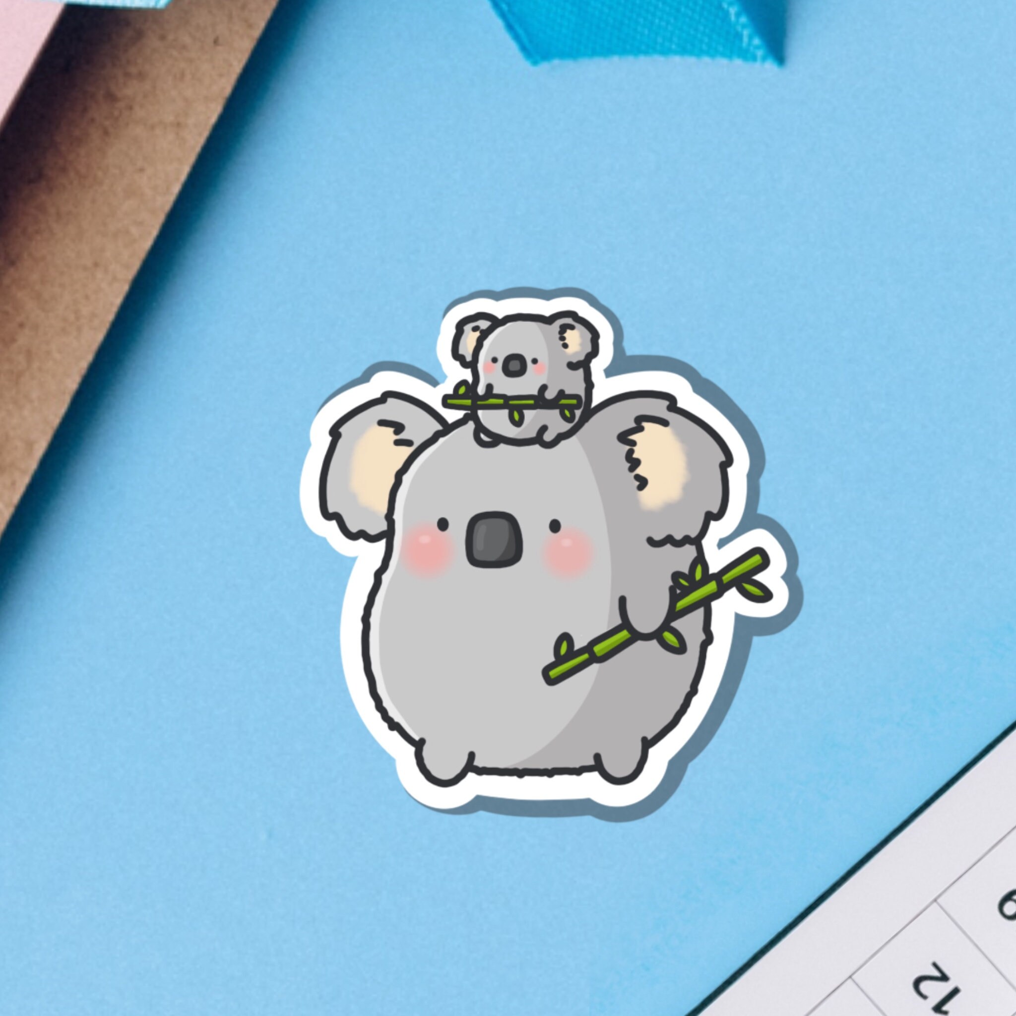 Cute Koala Vinyl Sticker Kawaii Stickers Koala Stickers | Etsy