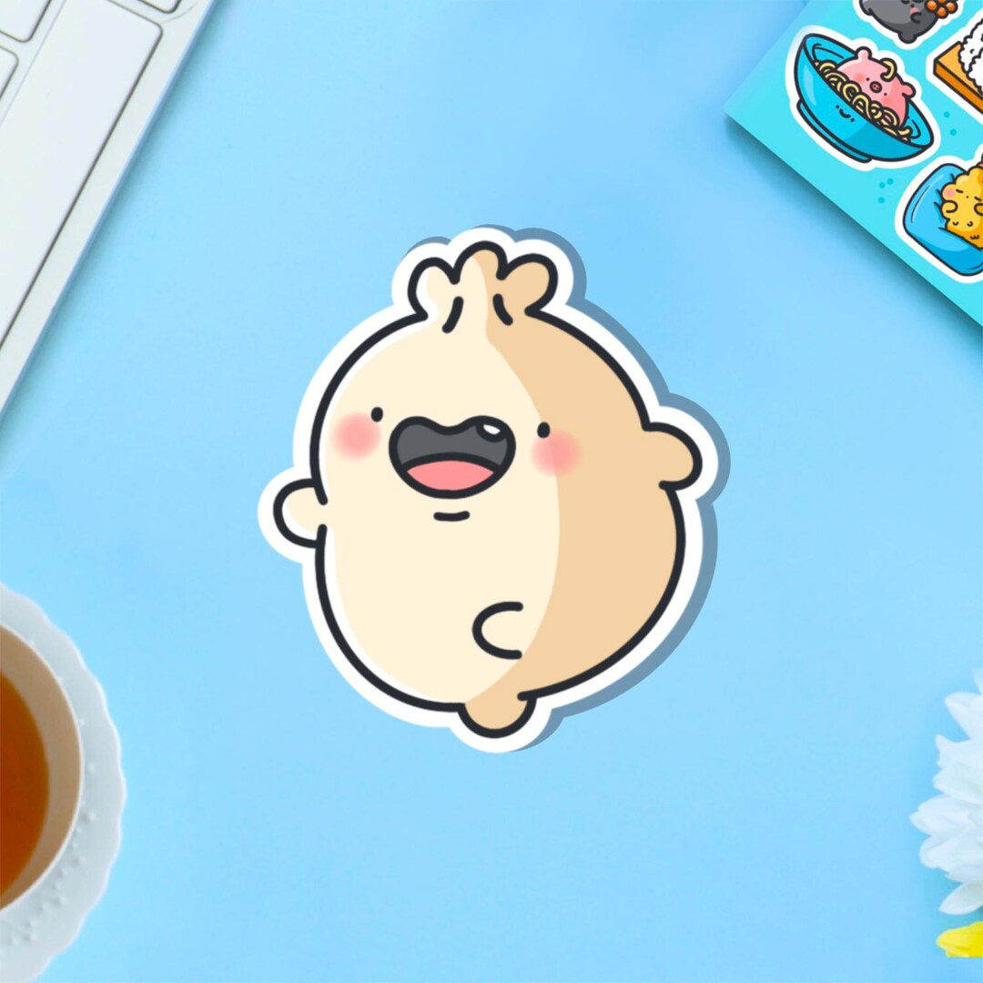 Skipping Dumpling Vinyl Sticker | Kawaii Dumplings Dim Sum Stickers ...