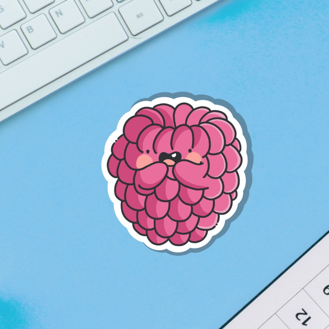 Cute Raspberry Vinyl Sticker Kawaii Stickers, Berry Stickers Cute Vinyl ...
