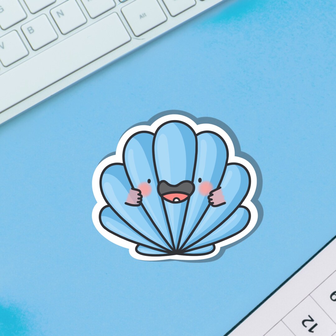 Cute Sea Shell Vinyl Sticker Kawaii Stickers, Sea Shell Stickers Cute ...