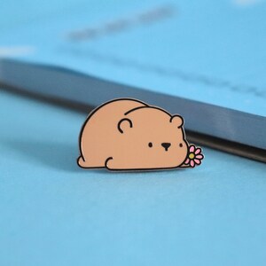 Bear Enamel Pin | Kawaii Bear Pin | Rose Gold Bear | Hard Enamel Pin ...