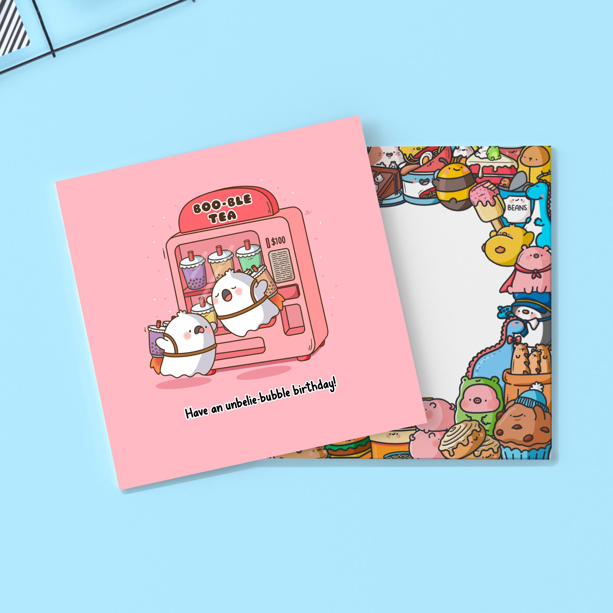 Bubble Tea Birthday Card for Friend | Kawaii Boba Tea Jetpack Birthday ...