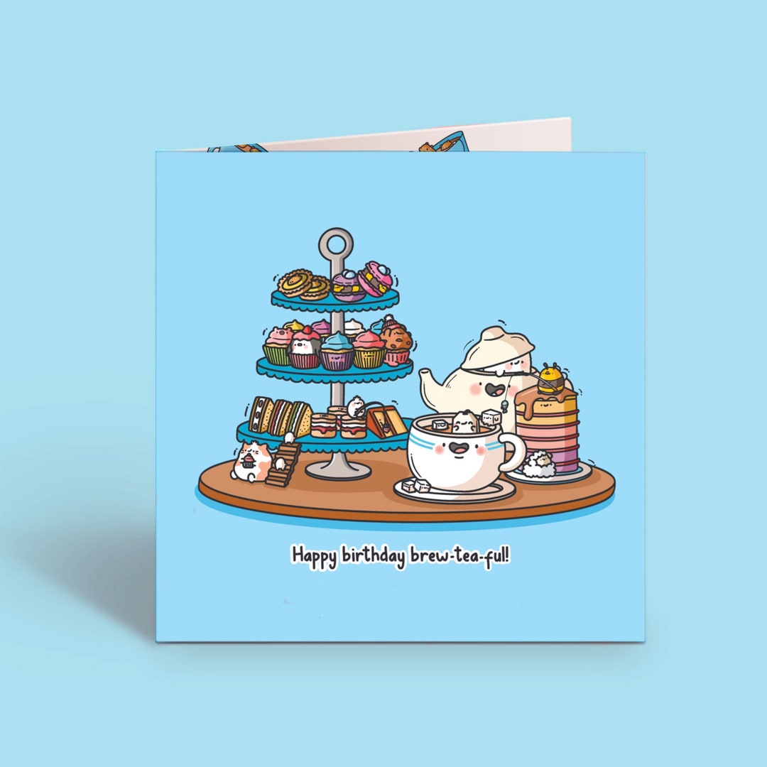 Afternoon Tea Birthday Card Cute Birthday Card Cards for Her Birthday ...