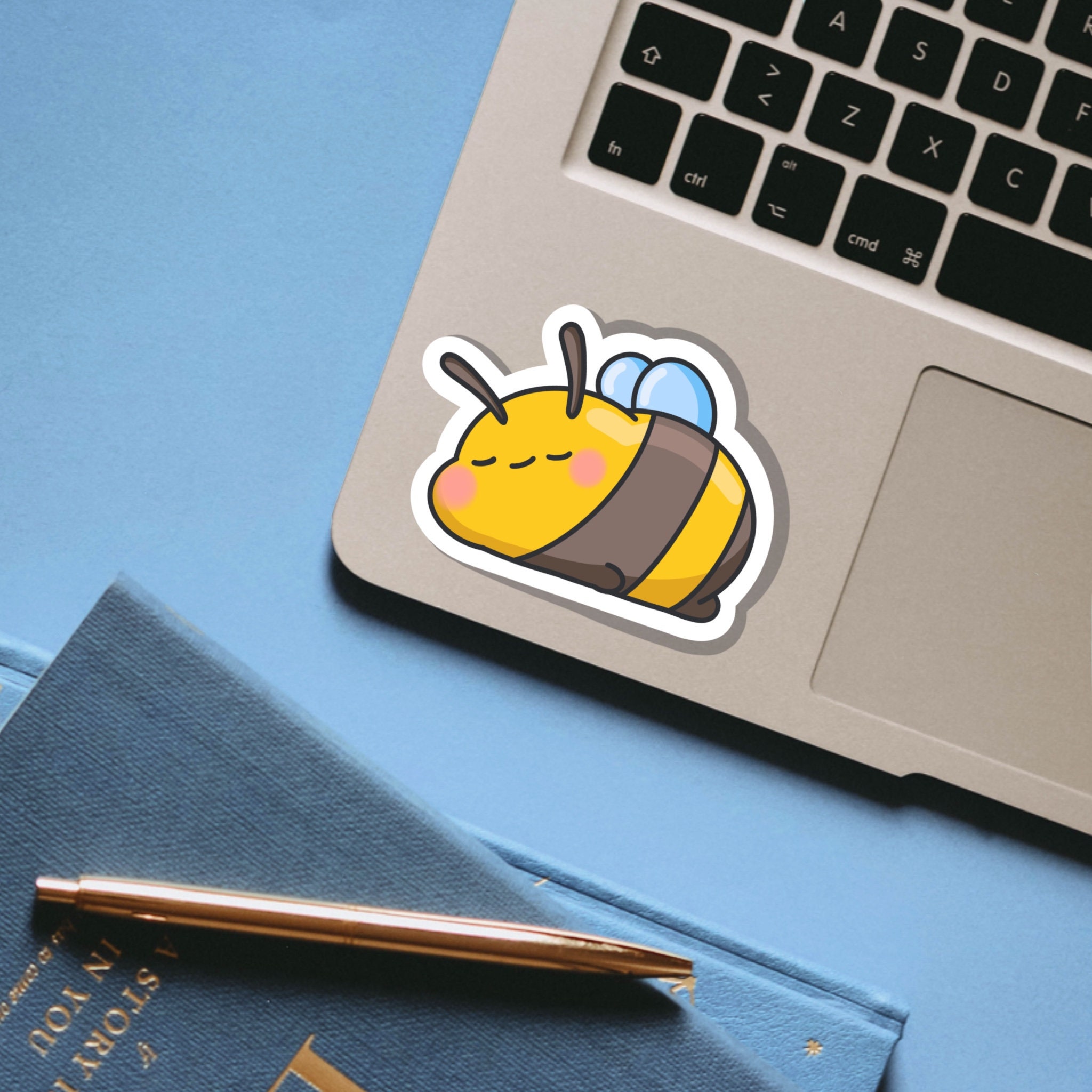 Sleepy Bumblebee Vinyl Sticker Kawaii Bee Stickers Cute - Etsy UK
