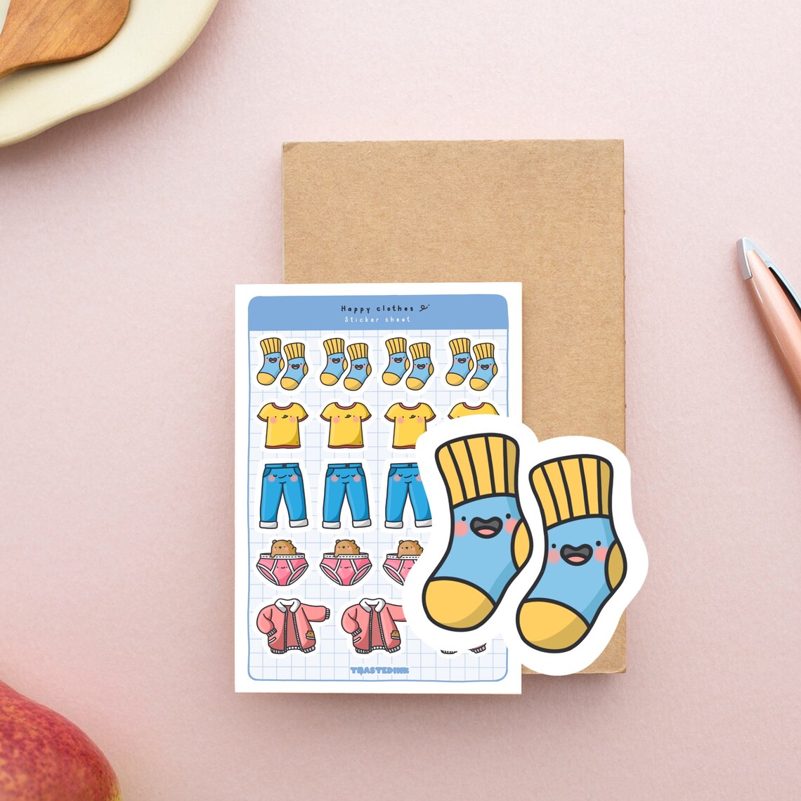 Cute Clothes Sticker Sheets Kawaii clothing Planner | Etsy