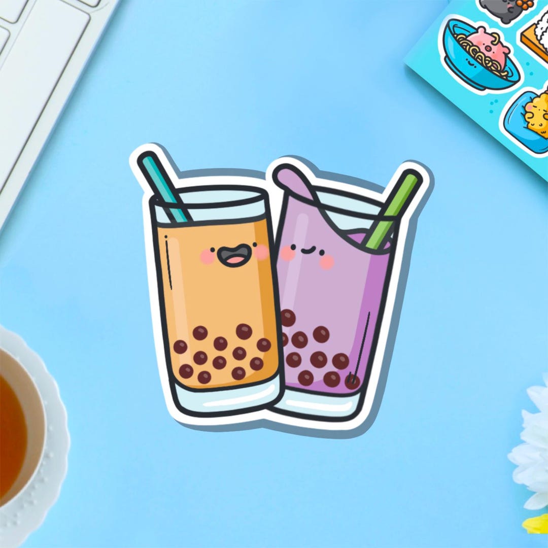 Bubble Tea Friends Vinyl Sticker | Kawaii Boba Stickers | Cute Vinyl ...