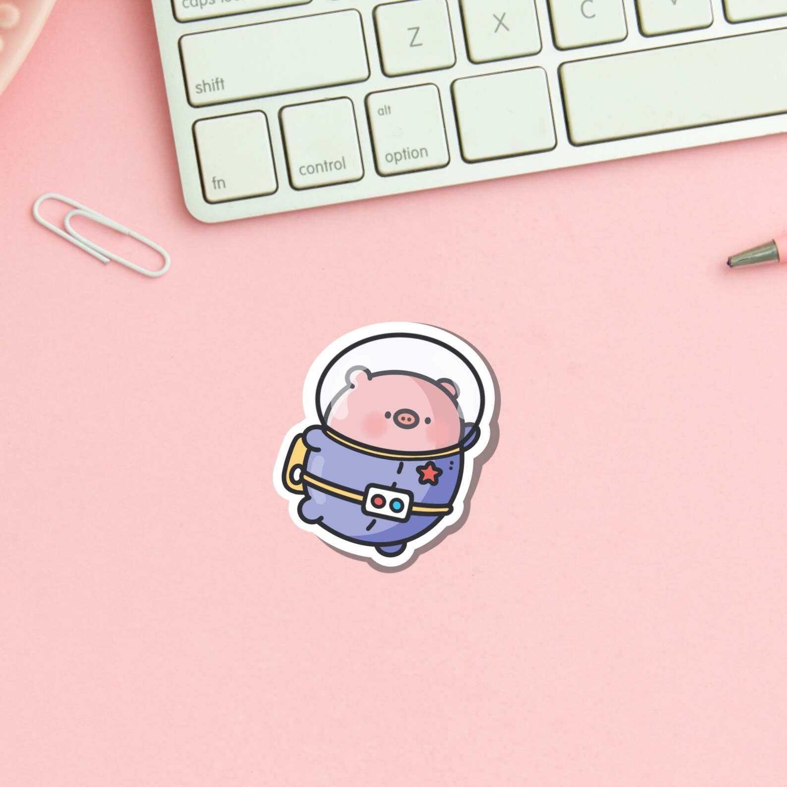 Space Pig Vinyl Sticker Kawaii Pig Stickers Cute Vinyl | Etsy