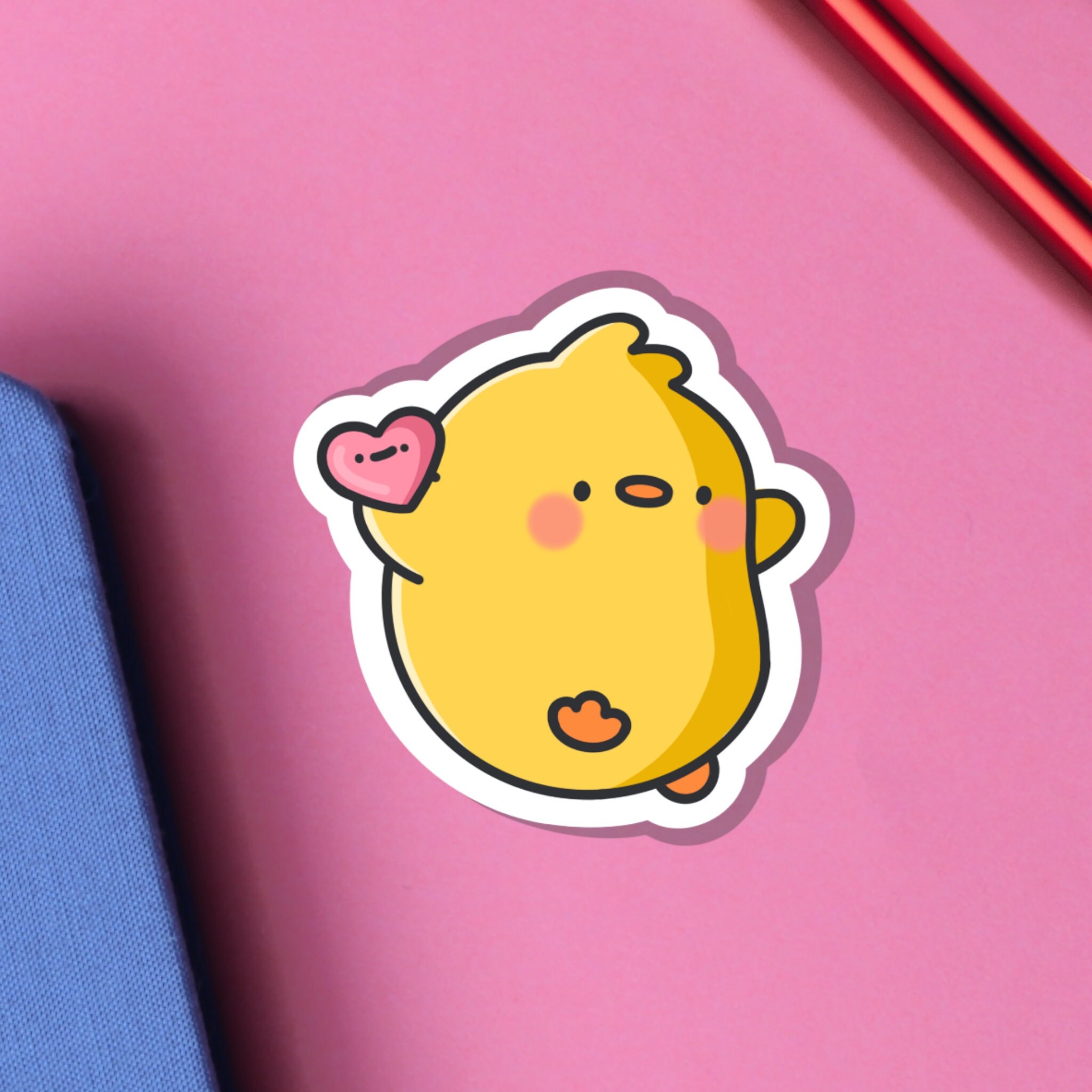 Cute Chick Vinyl Sticker Kawaii Chick Stickers Cute Vinyl - Etsy