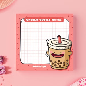 Bubble Tea Sticky Notes, Boba Kawaii Design Sticky Notes | Cute Memo ...