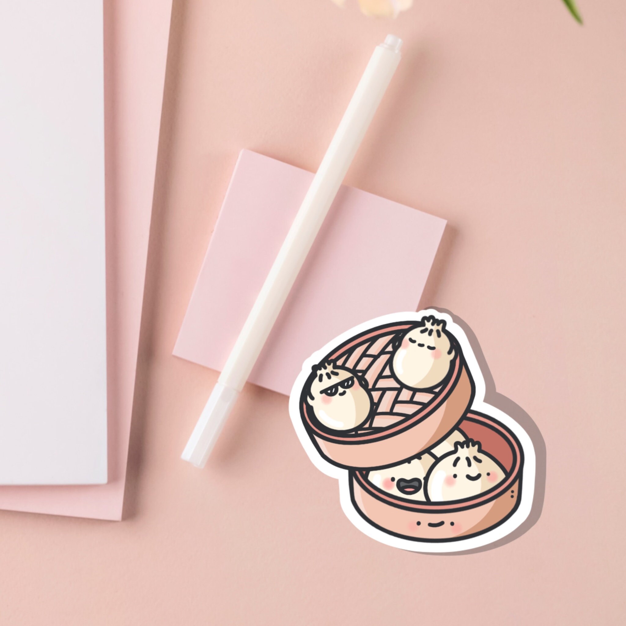 Dim Sum Buns Vinyl Sticker Kawaii bao dim sum Stickers | Etsy
