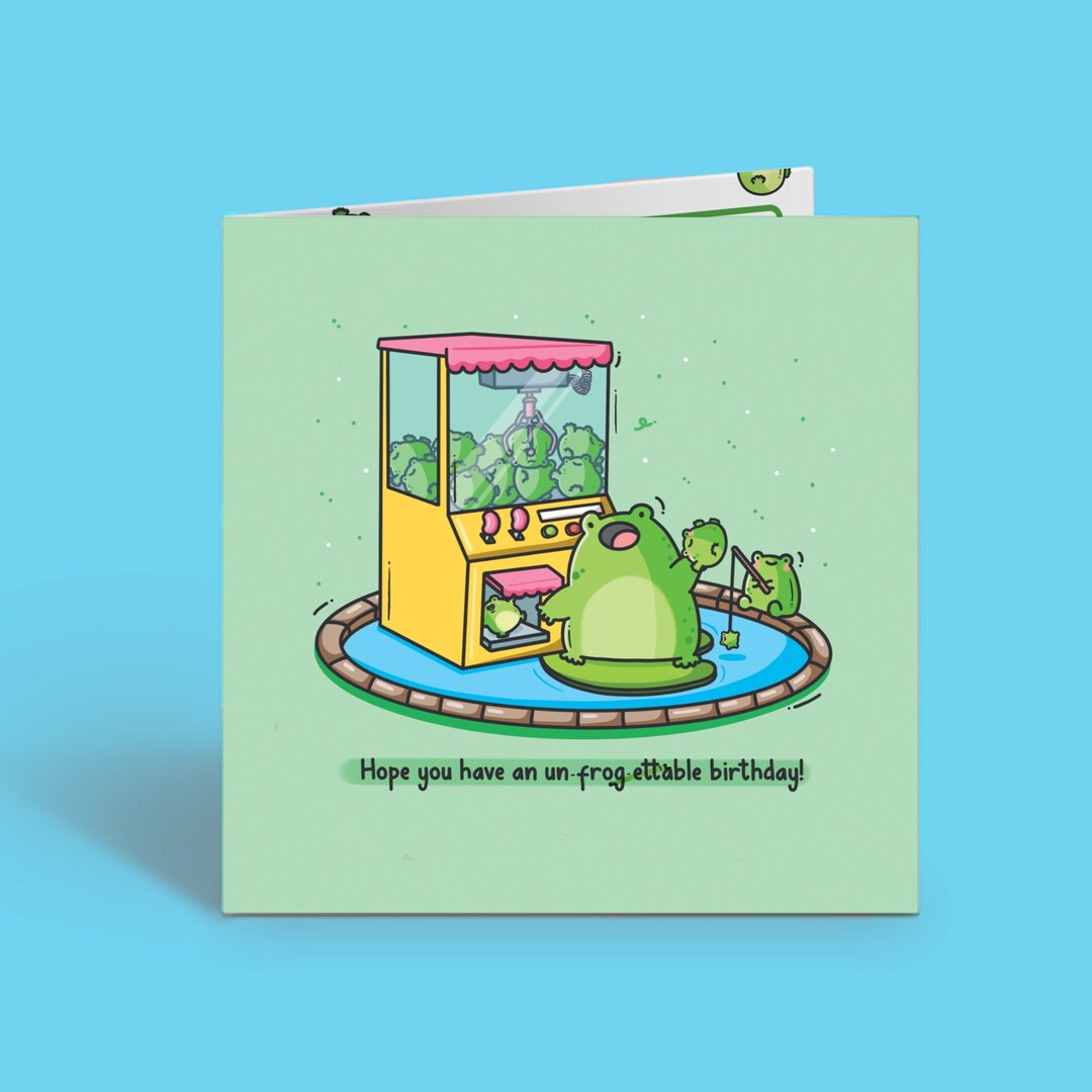 Cute Frog Card Kawaii Birthday Card Cards for Her, Cards for Him Cheeky ...