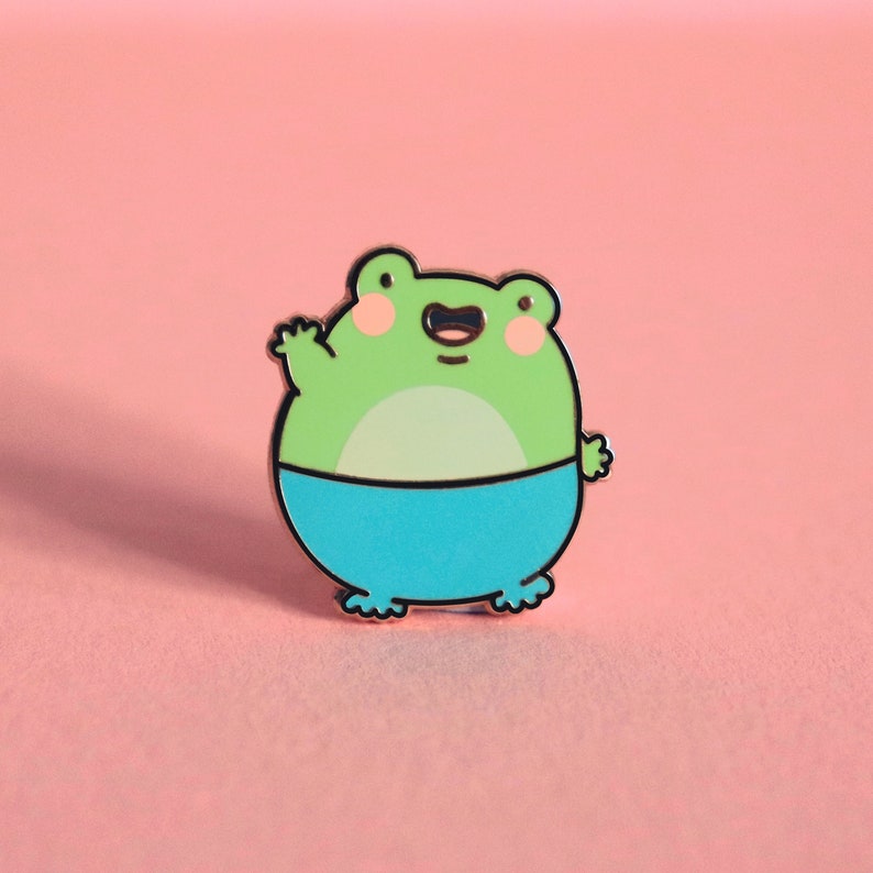 Frog Enamel Pin | Kawaii Animal Pin | Rose Gold Frog | Hard Enamel Pin ...