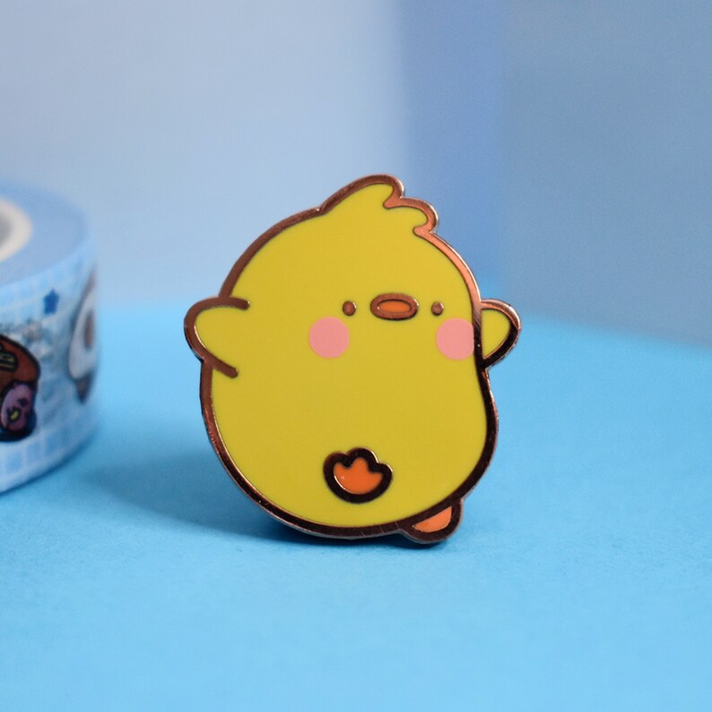 Cute Chick Enamel Pin Kawaii Chicken Pin Animals Rose - Etsy