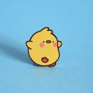 Chick Enamel Pin | Kawaii Chicken Pin | Rose Gold Pin | Hard Enamel Pin ...