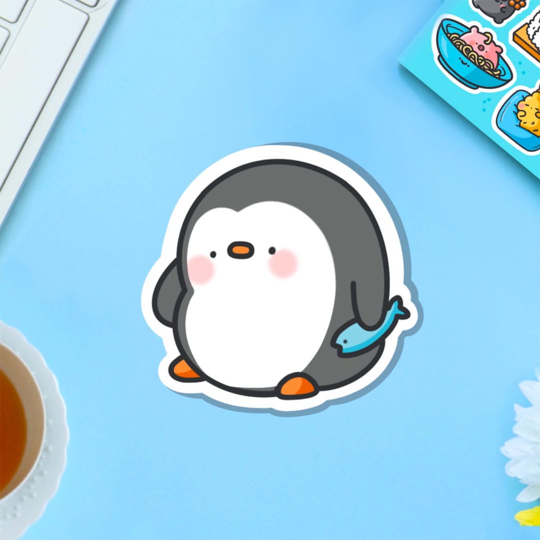 Penguin Vinyl Sticker | Kawaii Stickers, Penguin Stickers | Cute Vinyl ...