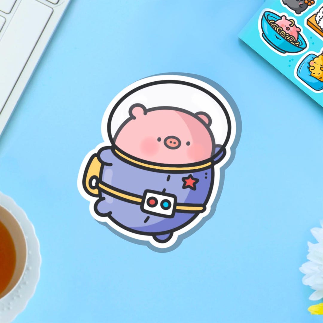 Space Pig Vinyl Sticker | Kawaii Pig Stickers | Cute Vinyl Sticker ...