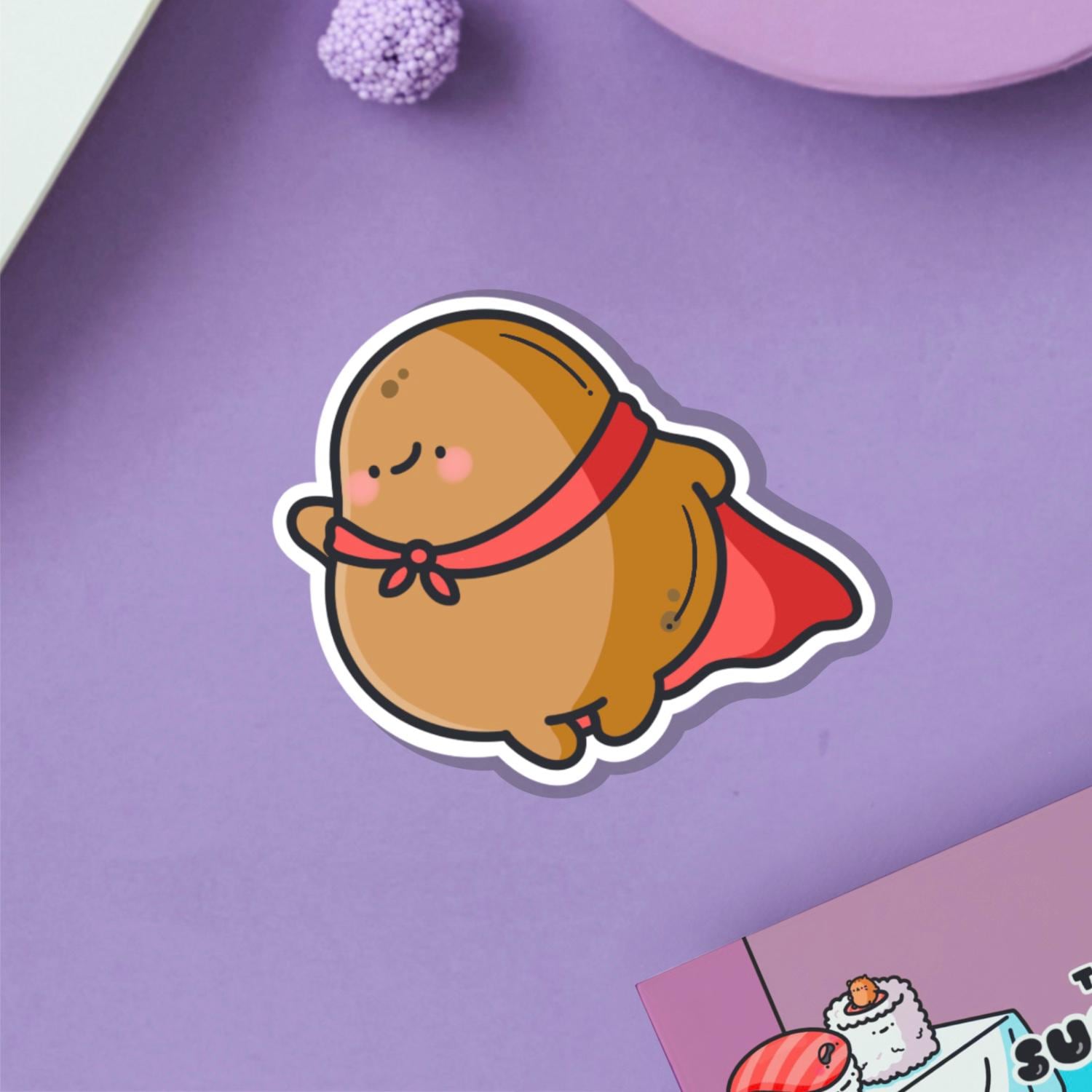 Super Potato Vinyl Sticker | Kawaii Potato Stickers | Cute Vinyl ...