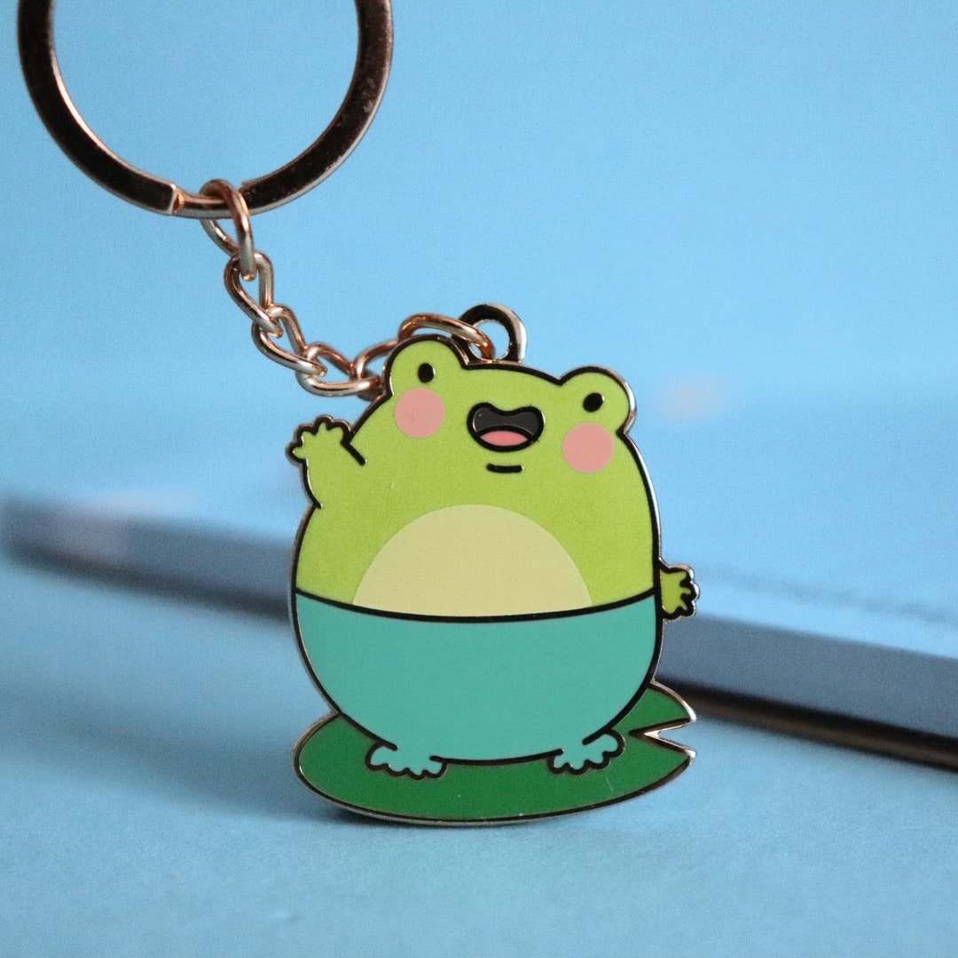 Frog Key Ring | Kawaii Frog Keychain Keychain | Key Ring | Enamel Charm ...