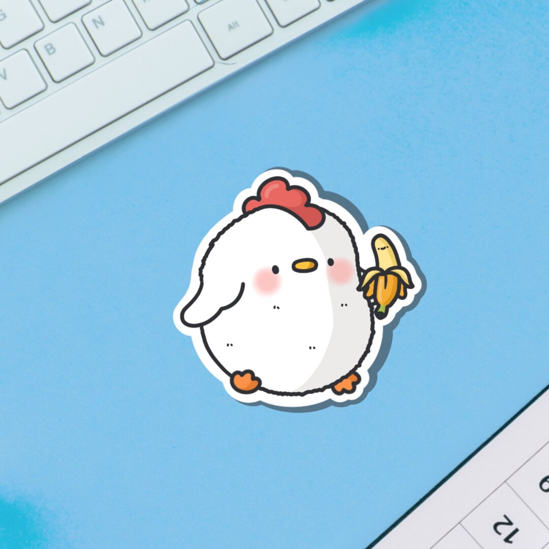 Cute Chicken Vinyl Sticker Kawaii Chicken Stickers Cute Vinyl Sticker ...
