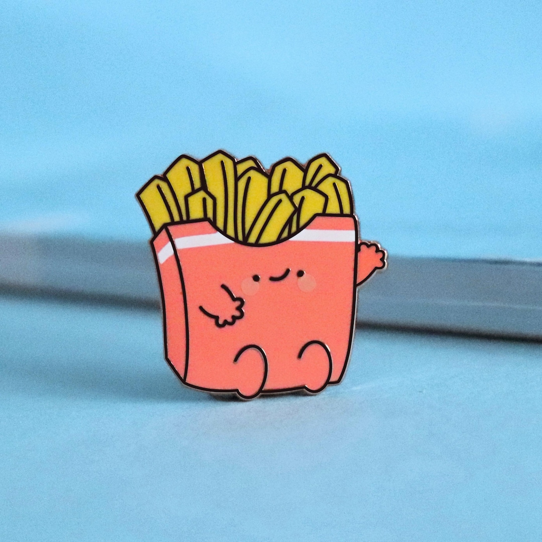 French Fries Enamel Pin | Kawaii Cute Fast Food Pin | Rose Gold Fries ...