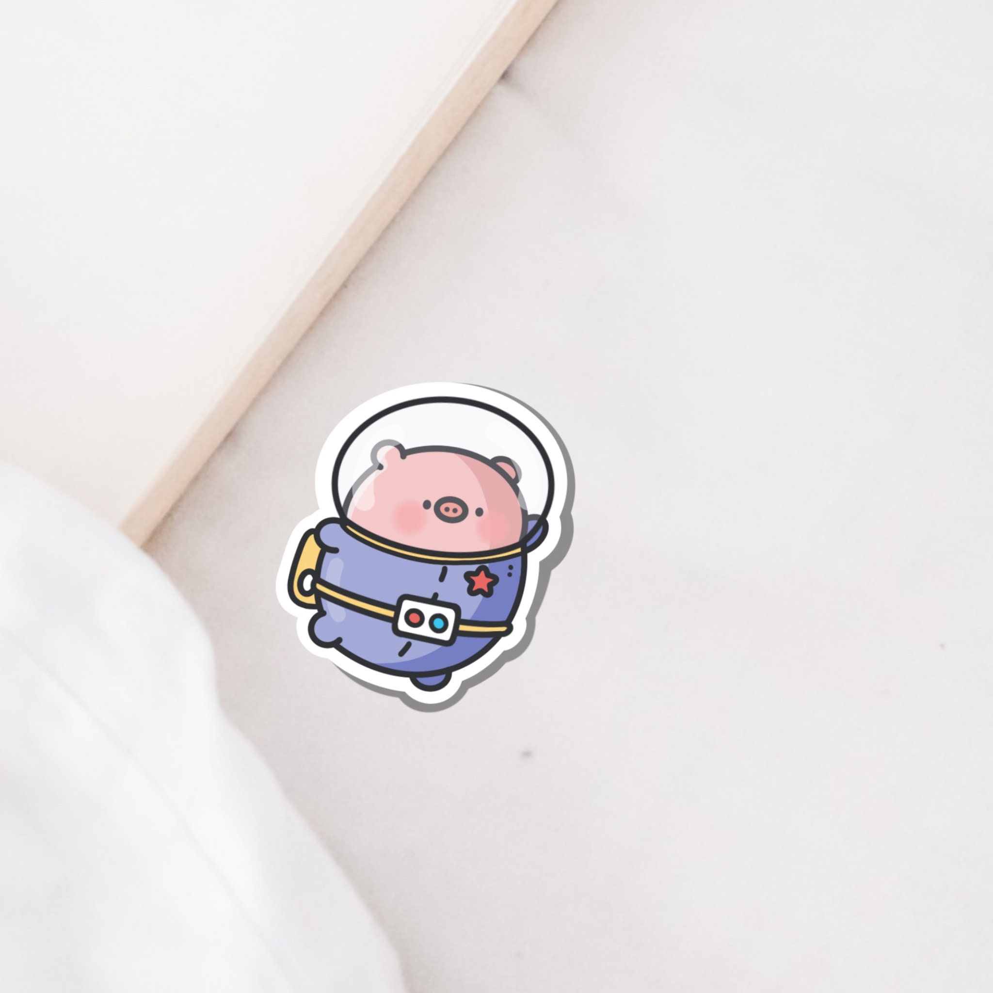 Space Pig Vinyl Sticker Kawaii Pig Stickers Cute Vinyl | Etsy