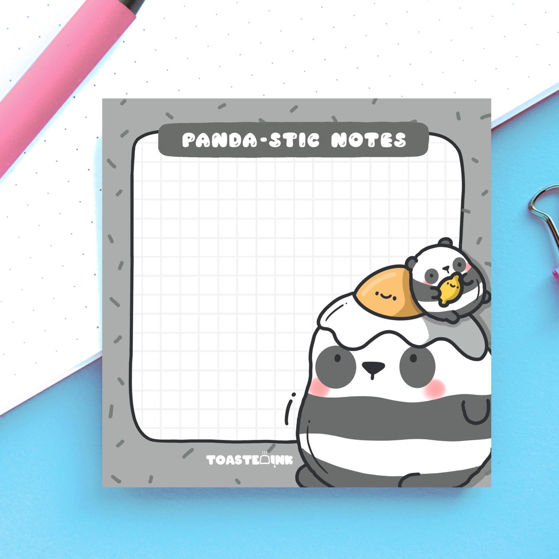 Panda Sticky Notes, Panda Bear Kawaii Design Sticky Notes | Cute Memo ...