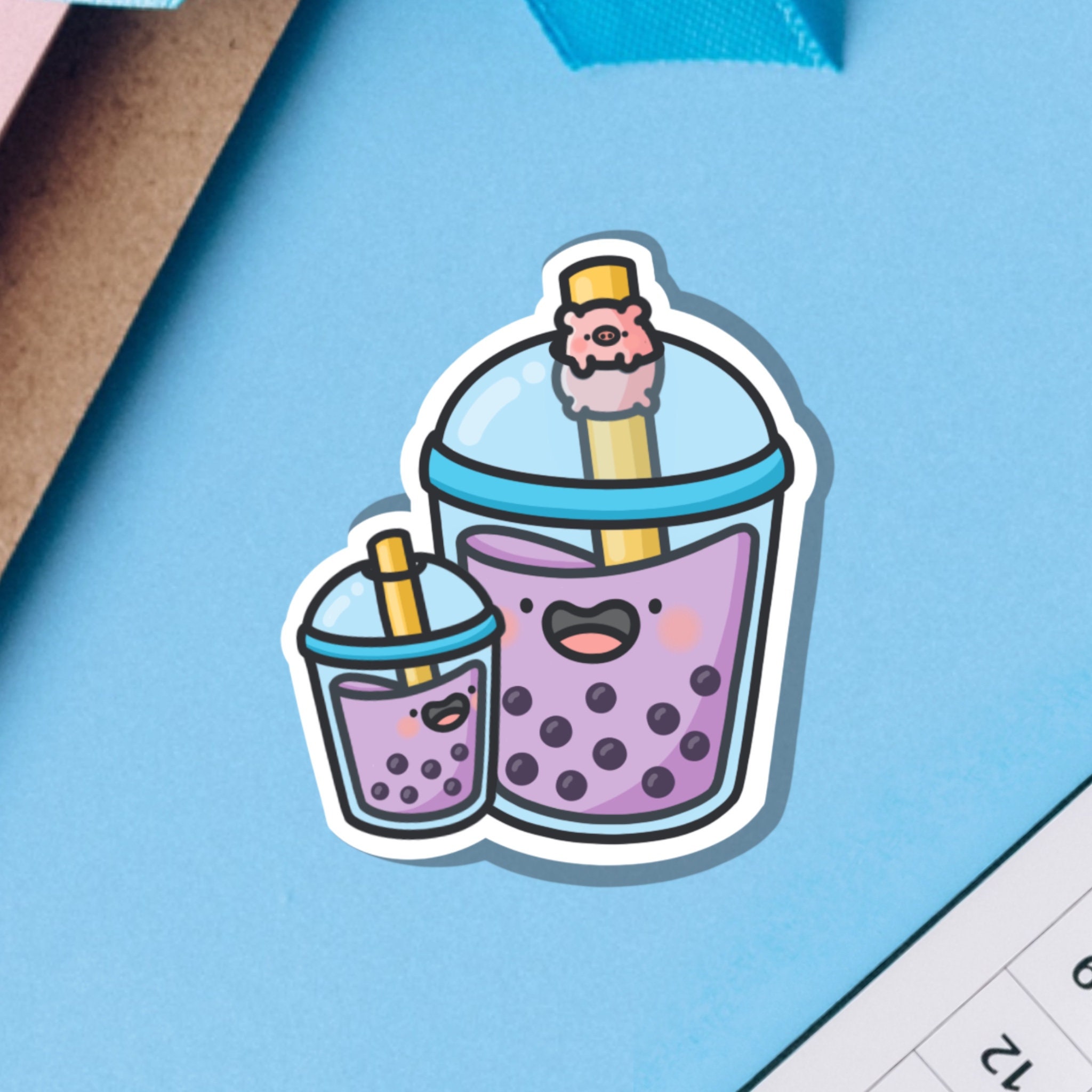 Cute Boba Tea Vinyl Sticker Kawaii Bubble Tea Stickers - Etsy UK
