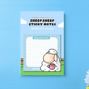 Cute Sheep Sticky Notes, Mini Grid, Kawaii Design Sticky Notes, Cute ...