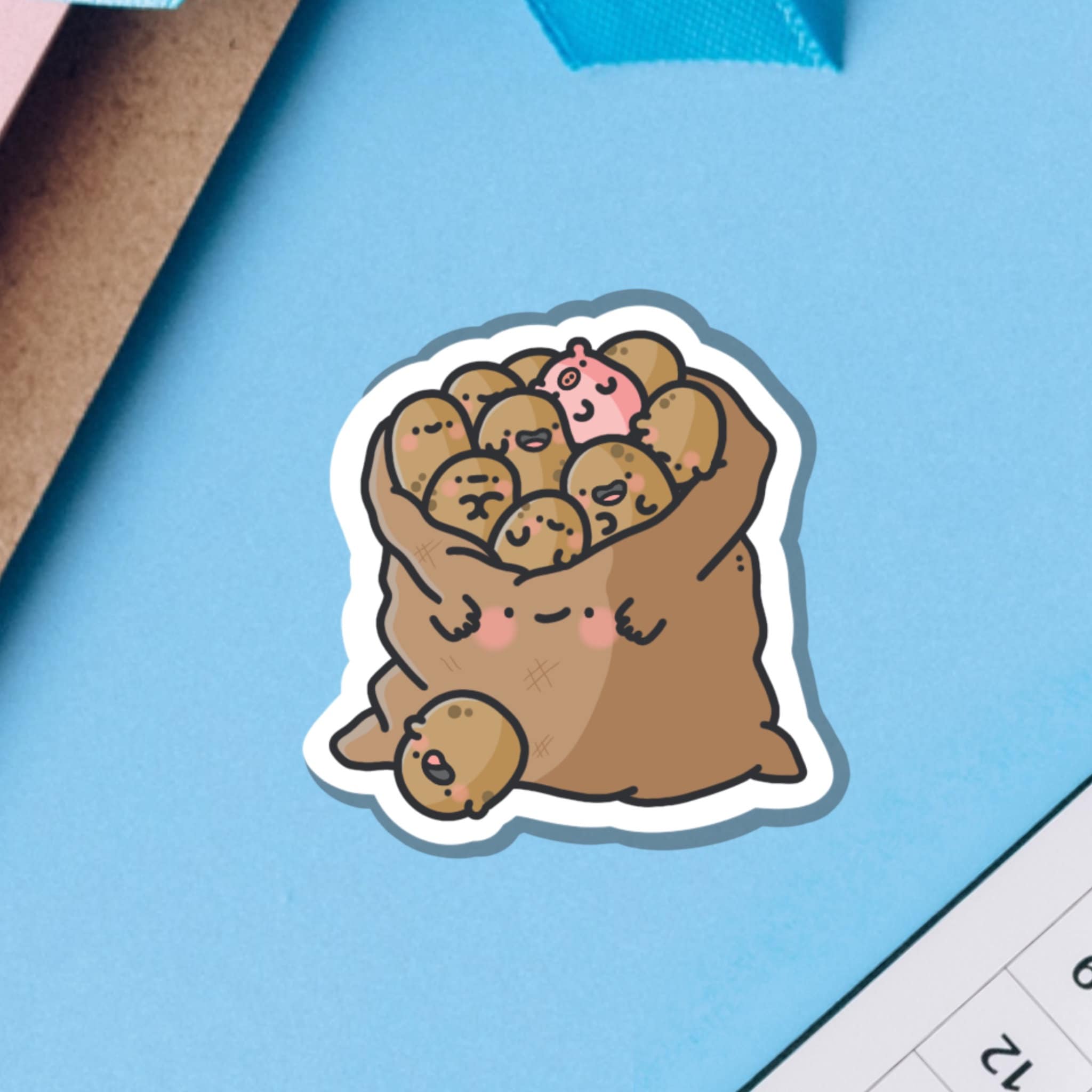 Cute Bag of Potatoes Vinyl Sticker Kawaii Potato Stickers - Etsy